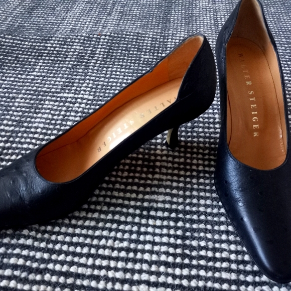 Walter Steiger | Shoes | Walter Steiger Black Leather Heels Womens Sz9 ...